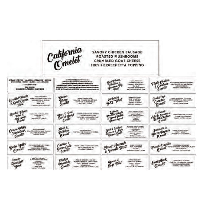 Magnetic Menu Options (Set of 25) – Embassy Suites Signs