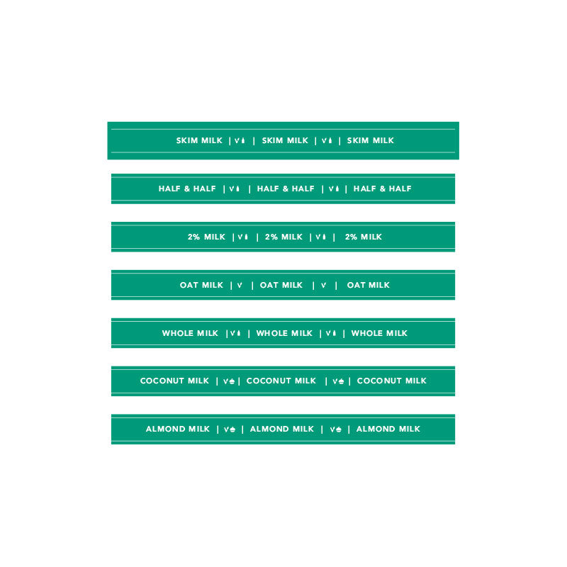 Milk Labels (Set of 7) – Embassy Suites Signs